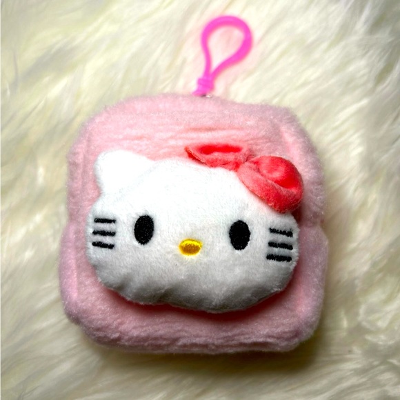Hello Kitty | Bags | New Hello Kitty Fuzzy Keychain And Coin Purse ...